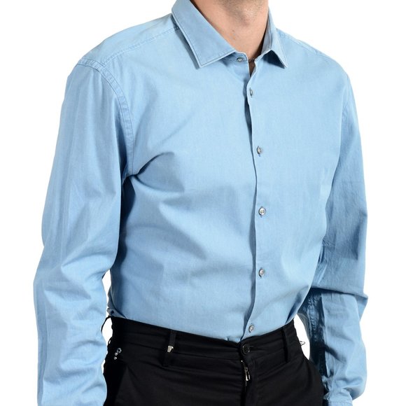 Hugo Boss | Shirts | Hugo Boss Mens Ismo Blue Slim Fit Dress Shirt ...